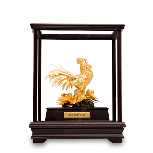 Tượng gà dát vàng - Công ty Quà tặng Hoàng Gia Hải Phòng